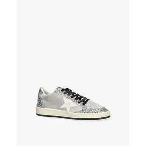 GOLDEN GOOSE Ballstar Glitter And Suede Trainers