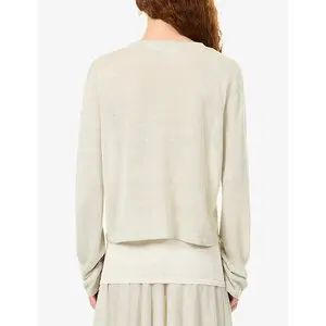 AYA MUSE Nira Semi-sheer Linen-blend Top