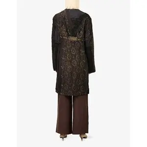 By Walid Embroidered Duster Woven Coat