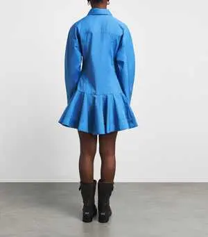 GANNI Stretch-cotton Mini Shirt Dress