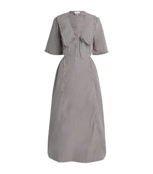 GANNI Cotton Gingham Midi Dress