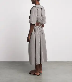 GANNI Cotton Gingham Midi Dress