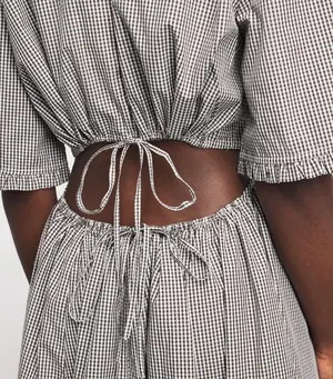GANNI Cotton Gingham Midi Dress