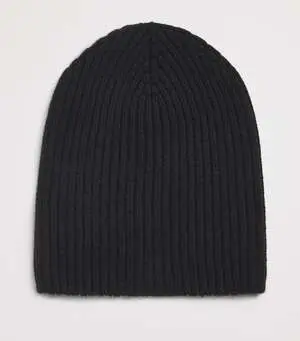 Johnstons Of Elgin Cashmere Ribbed Beanie - Black