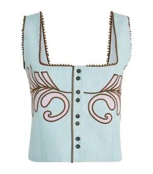 Lug Von Siga Linen Amelia Top - Blue