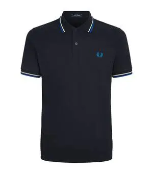 Fred Perry Cotton Twin Tipped Polo Shirt - Navy