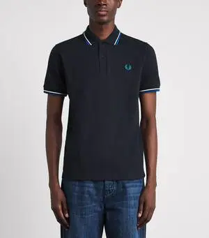 Fred Perry Cotton Twin Tipped Polo Shirt - Navy