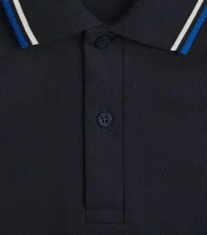Fred Perry Cotton Twin Tipped Polo Shirt - Navy