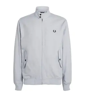 Fred Perry Logo Harrington Jacket - Blue