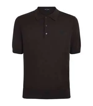 Fred Perry Cotton Knitted Polo Shirt - Brown