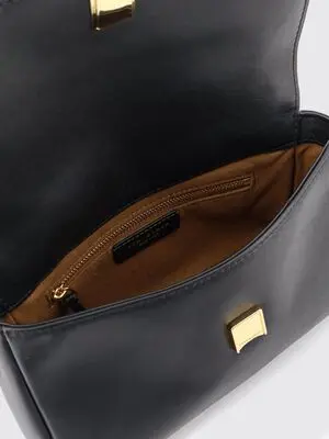 Tory Burch Charlie Leather Shoulder Bag With Double T Logo And Removable Strap
