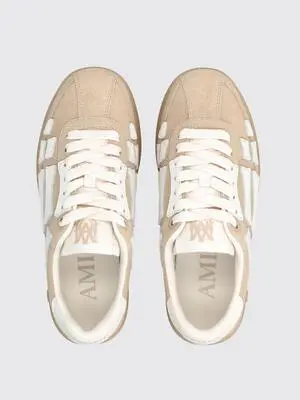 Amiri Pacific Bones Two-tone Leather And Suede Low-top Sneakers