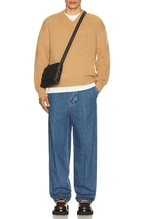 Bottega Veneta Atlantic Blue Denim Wide Leg Trousers