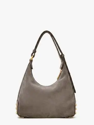 TOD'S Mini Bag Metal Dots Suede Crossbody Bag - Grey