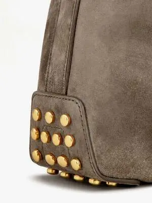 TOD'S Mini Bag Metal Dots Suede Crossbody Bag - Grey