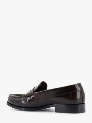 ALOHAS Leather Rivet Loafers - Brown
