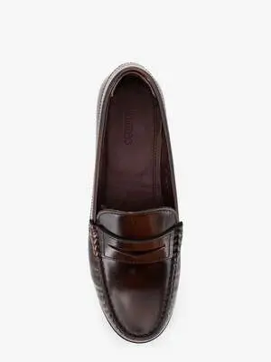 ALOHAS Leather Rivet Loafers - Brown