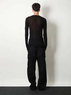 Rick Owens Viscose And Silk Blend T-shirt