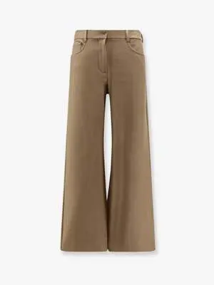 Max Mara Smmgela Cotton Blend Trousers - Beige