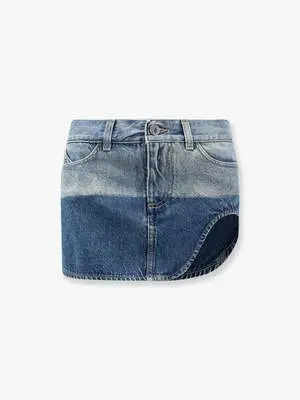 Attico Denim Mini Skirt - Blue