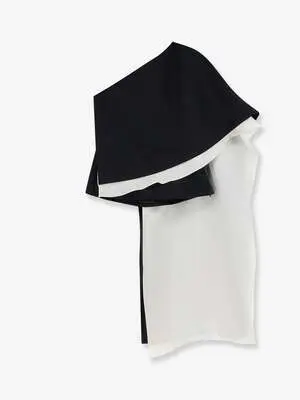 RÓHE Wool Blend Top With Silk Inserts - Black