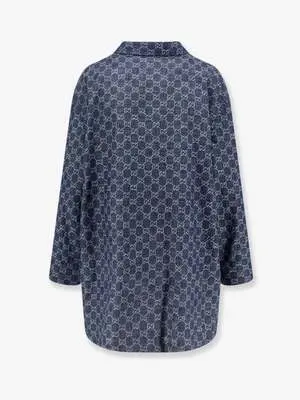 Gucci Cotton Shirt With All-over Gg Motif