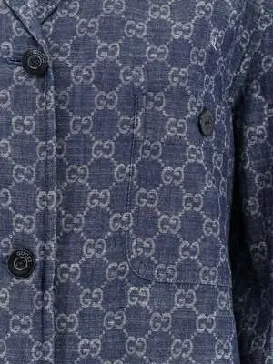 Gucci Cotton Shirt With All-over Gg Motif