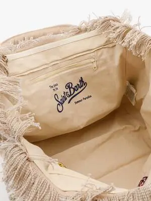 MC2 SAINT BARTH Vanity Cotton Handbag With All-over Embroidery