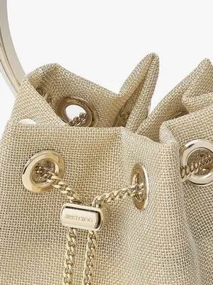 JIMMY CHOO Bon Bon Metallic Mesh Bucket Bag