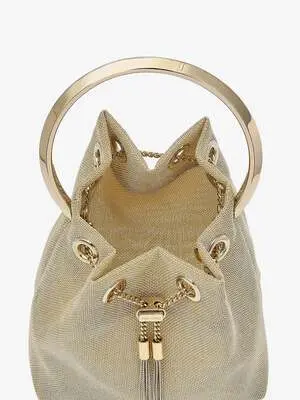 JIMMY CHOO Bon Bon Metallic Mesh Bucket Bag