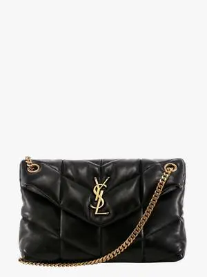 Saint Laurent Loulou Puffer Matelassé Leather Crossbody Bag - Black