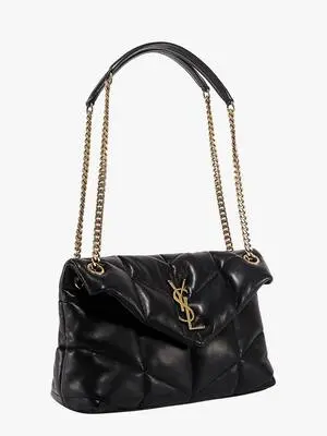 Saint Laurent Loulou Puffer Matelassé Leather Crossbody Bag - Black
