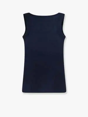 Miu Miu Ribbed Cotton Tank Top