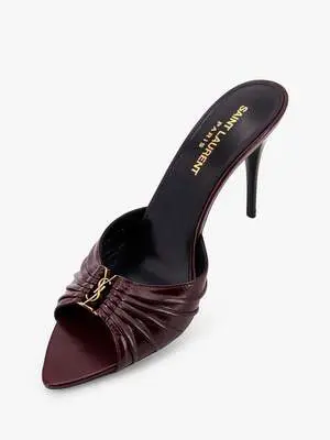 Saint Laurent Babylone 90 Bordeaux Leather Sandals