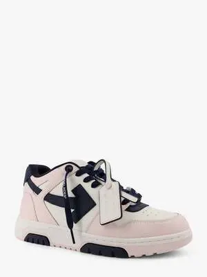 Off-White Out Of Office Leather Sneakers With Iconic Logo On The Side - Pink