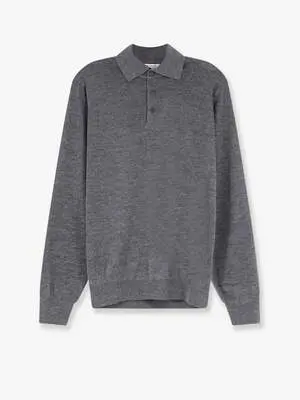 Brunello Cucinelli Cashmere And Silk Polo Shirt - Grey