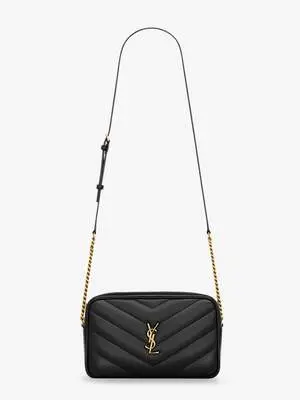 Saint Laurent Loulou Matelassé Leather Crossbody Bag - Black
