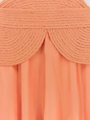 PatBO Sunset Satin Dress With Braided Corset
