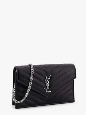 Saint Laurent Envelope Leather Wallet Crossbody Bag