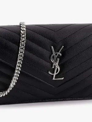 Saint Laurent Envelope Leather Wallet Crossbody Bag