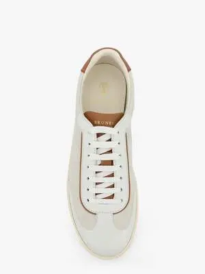 Brunello Cucinelli Low-top Suede And Leather Sneakers