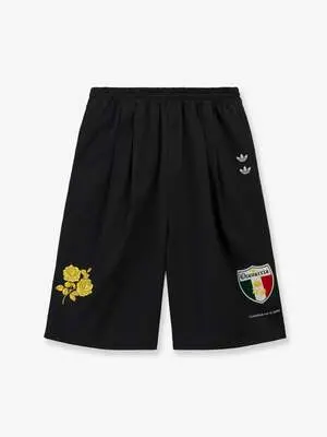 ADIDAS X WILLY CHAVARRIA Oversized Cotton Bermuda Shorts With Logo Embroidery - Black