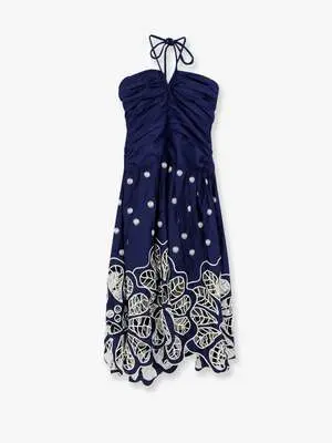 Farm Rio Richilieur Organic Cotton Dress - Blue