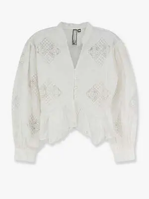 SCARLETT POPPIES Yorken Cotton Shirt With Embroidery - White