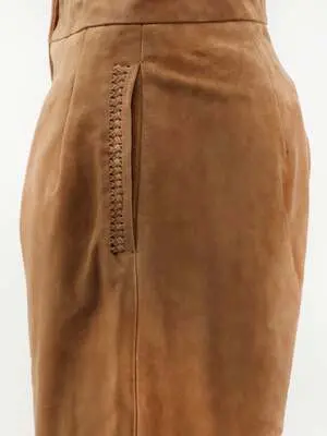SCARLETT POPPIES Inez Suede Bermuda Shorts