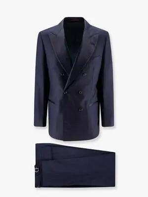 Brunello Cucinelli Virgin Wool And Silk Tuxedo - Blue