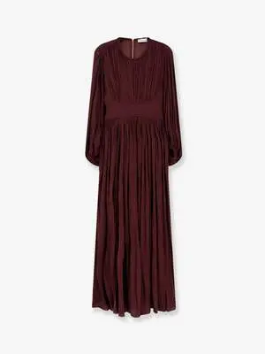 Zimmermann Luna Billow Stretch Viscose Long Dress - Red