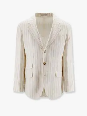 Brunello Cucinelli Linen Blazer - White