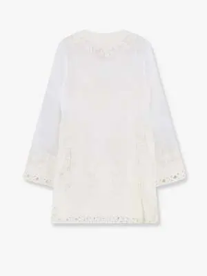 Zimmermann Indra Ramie Long Dress With All-over Embroidery
