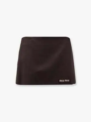 Miu Miu Mohair And Virgin Wool Mini Skirt - Brown
